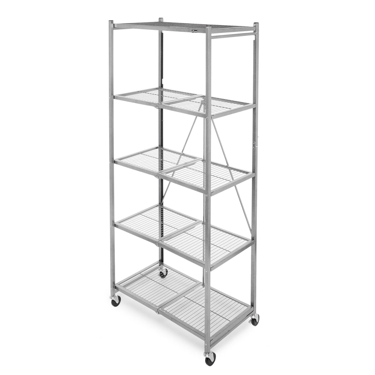 Origami R6-01HW 81 x 36 x 18 Inch Wheeled 5 Tier Folding Steel Shelvin ...