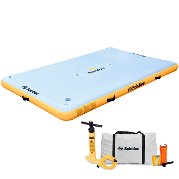 Solstice 8 x 5 ft Inflatable Floating Dock Rafting Platform w/Pump & B ...